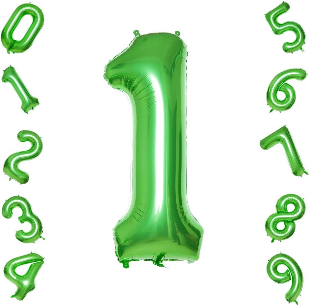 Green 1 Balloons,40 Inch Birthday Foil Balloon Party Decorations ...