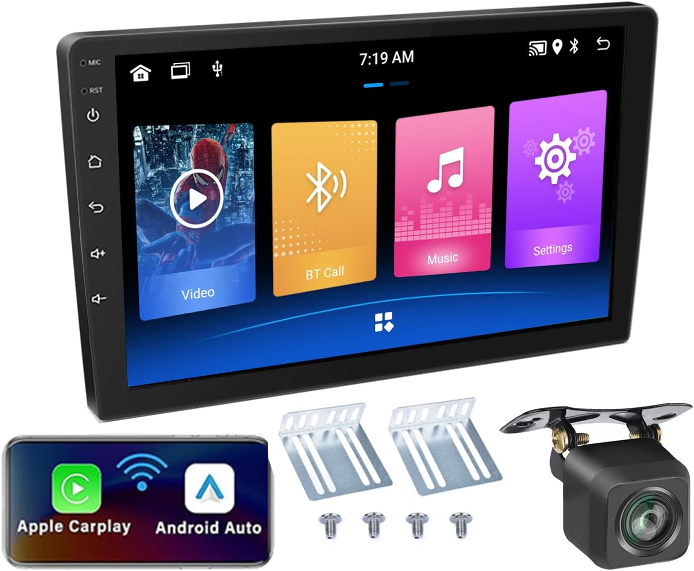 Amazon.com: 10 Inch Car Stereo Android with Wireless CarPlay Wireless ...