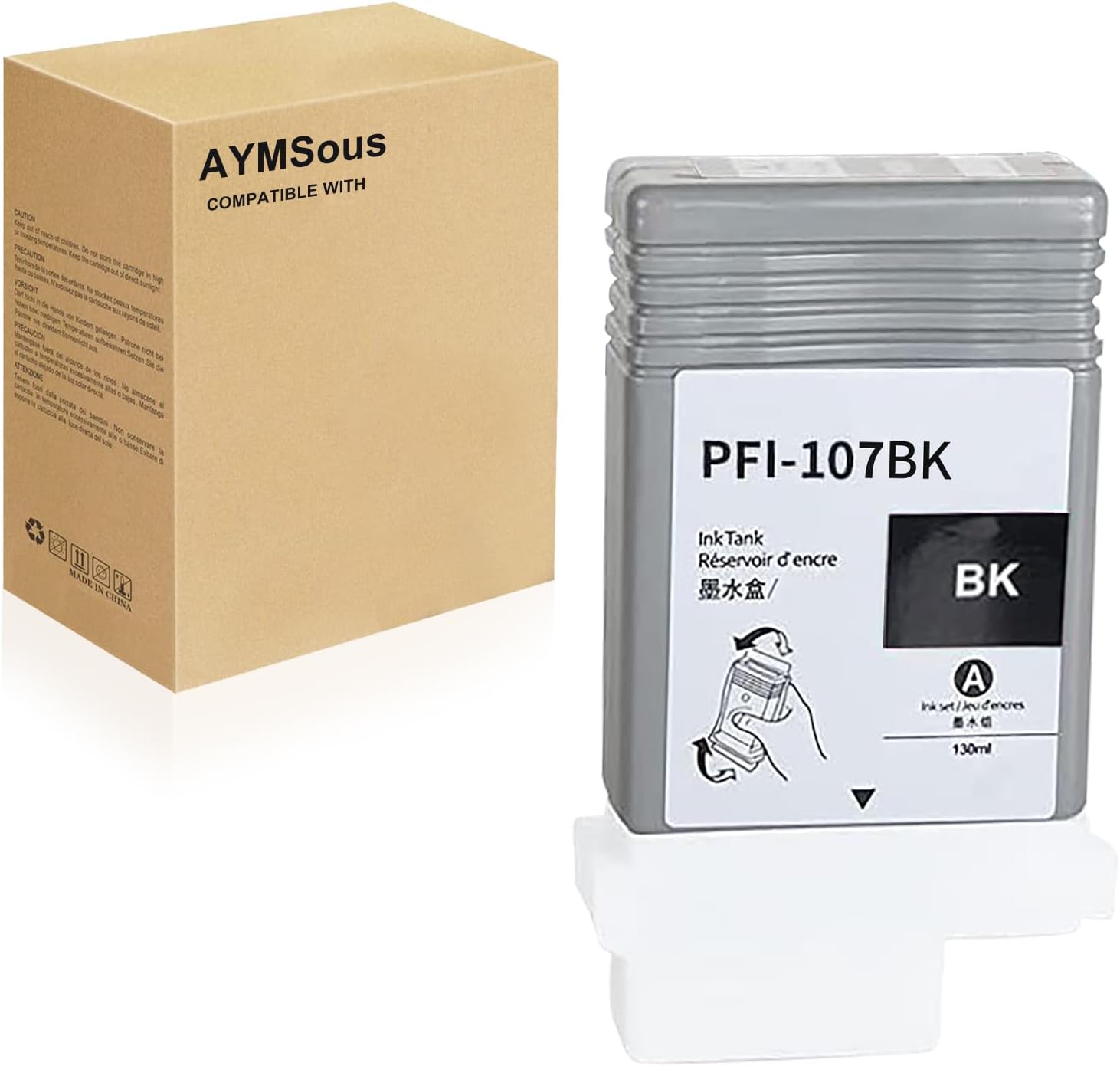 Amazon.com: AYMSous PFI-107 Ink Cartridge Replacement for Canon PFI-107 ...