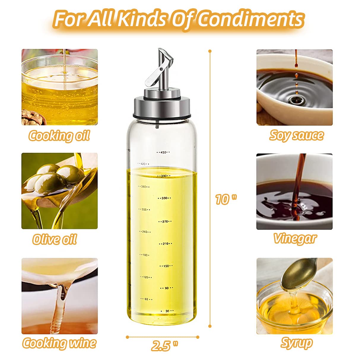 Snapklik.com : SUNTEREST Glass Oil Dispenser Bottle 2 Pack,17 Oz ...