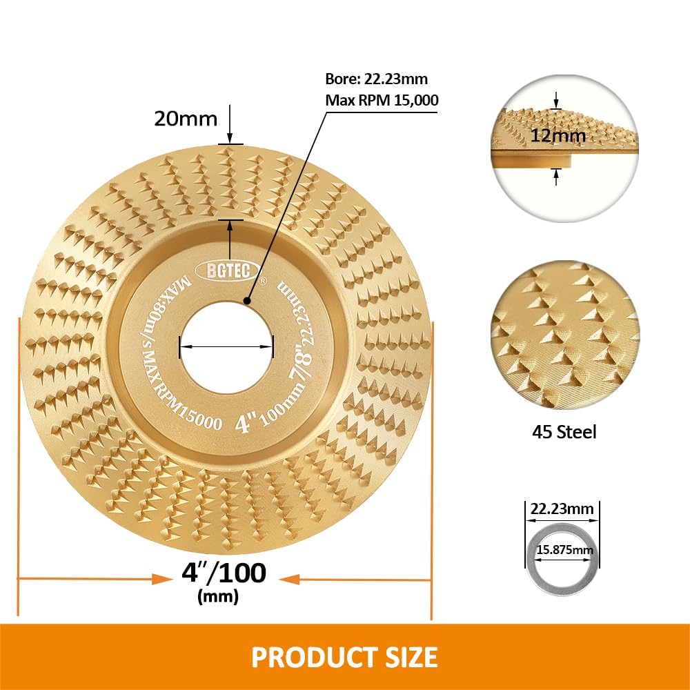 Snapklik.com : BGTEC Premium Wood Carving Disc Grinder Wheel Disc For ...