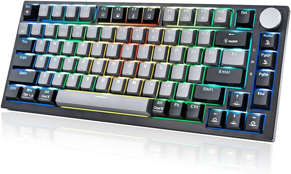 Amazon.com: ANGELOYANG Wireless Mechanical Keyboard with Volume Knob,75 ...