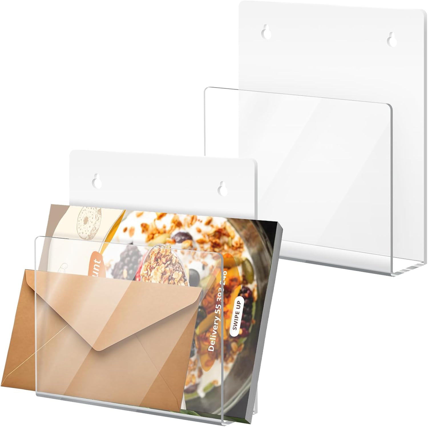 Amazon.com : NiOffice 2 Pack Magnetic File Holder - Clear Acrylic Wall ...