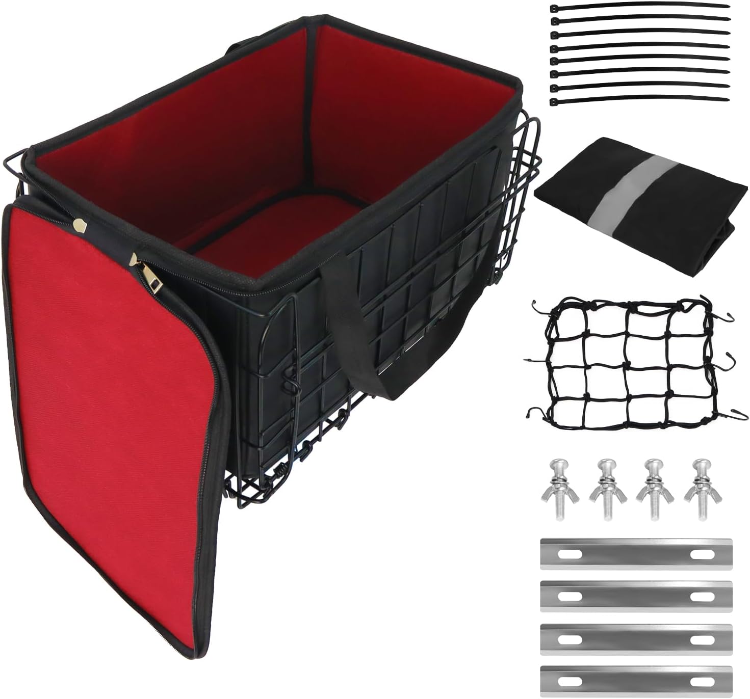 Amazon.com : Bike Basket Foldable Rear,Removable Liner Bag Metal ...