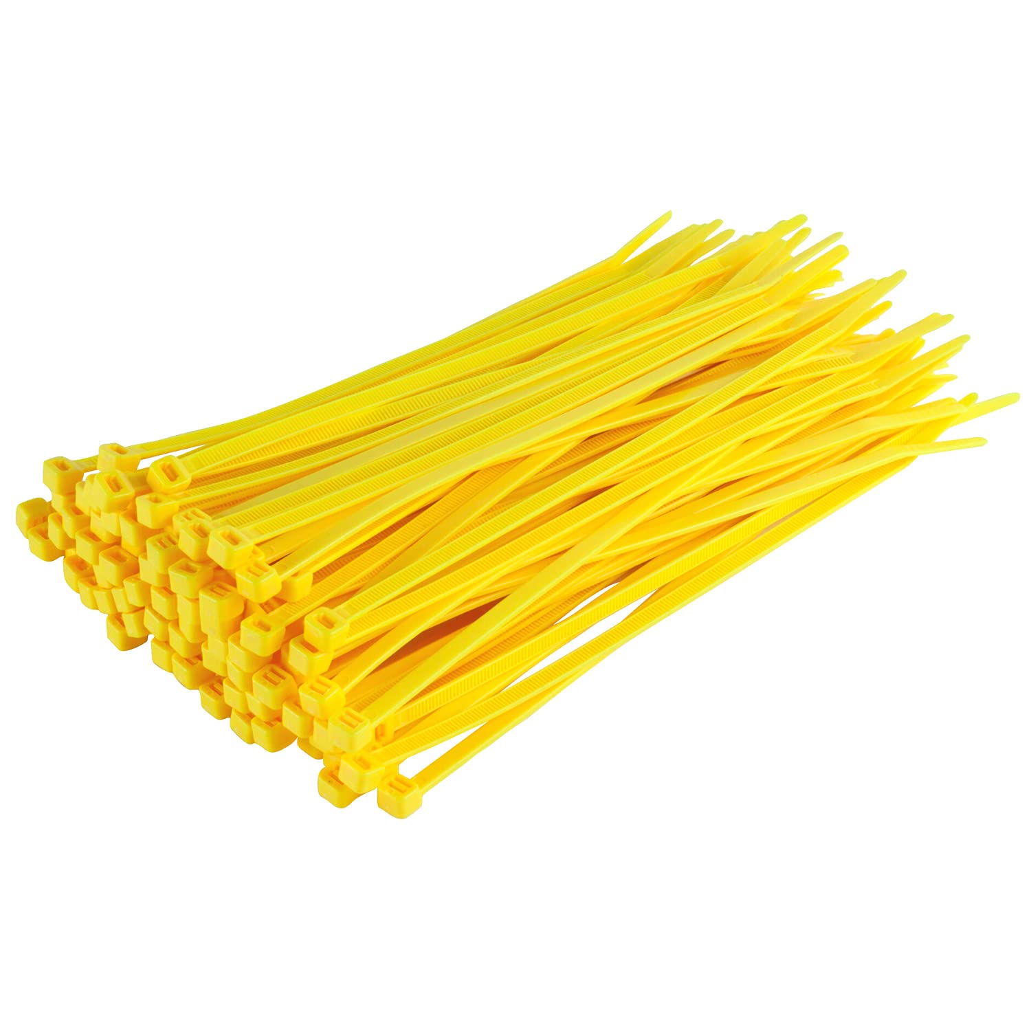 Snapklik.com : 8 Inch Yellow Zip Ties, 100 Pack, 50lb Strength, UV ...