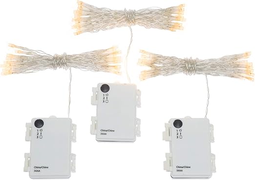 3 Pack Battery String Lights, 30 Warm White LEDs, 11 Ft. Strands ...