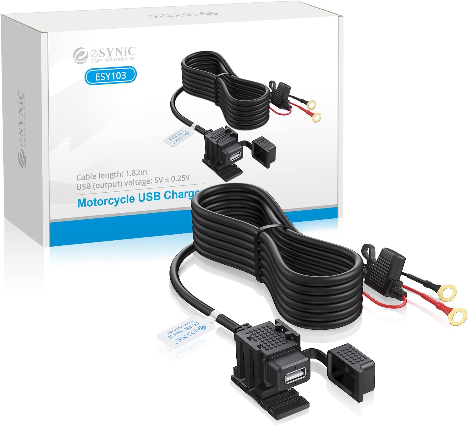 eSynic USB Motorcycle Charger, Professional Waterproof Motorcycle Usb ...