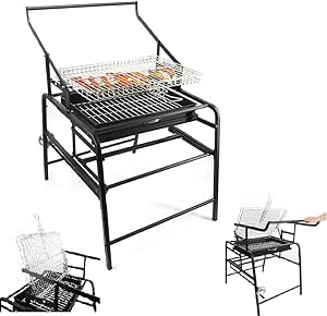 Amazon.com: Stainless Steel Rotating Grill, 360° Rotating Charcoal Grills, Heavy Duty Charcoal ...