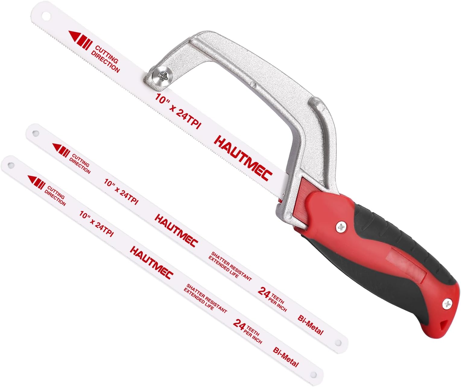 HAUTMEC Mini Hacksaw – Compact Hand Hack Saw Metal Frame With 3 PCS ...