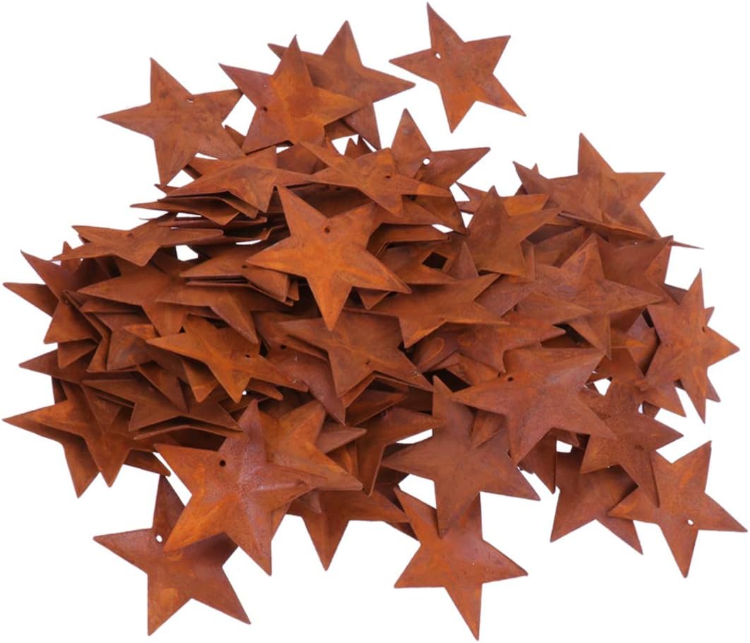 Amazon.com: Artibetter 150pcs Rusty Metal Stars, Mini Barn Stars Home ...