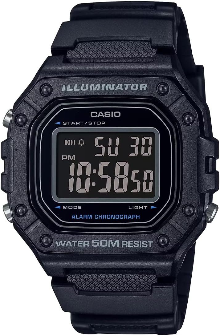 Casio W-218 Series Standard Digital Wristwatch, Men's, Women's ...