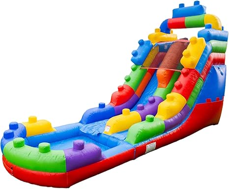 Amazon.com: HeroKiddo Block Party 16' Commercial Grade Inflatable Water ...