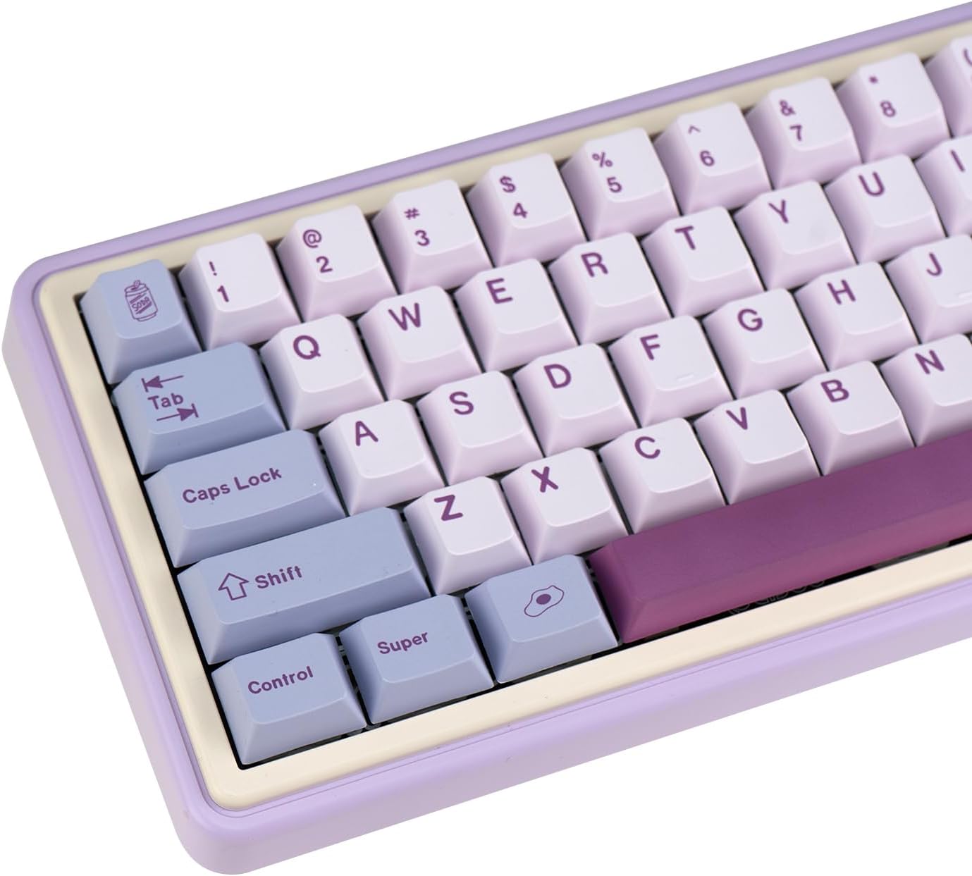 Amazon.com: TIMSEKER Keycaps Light Purple Dye Sub PBT Keycaps 144 Keys ...