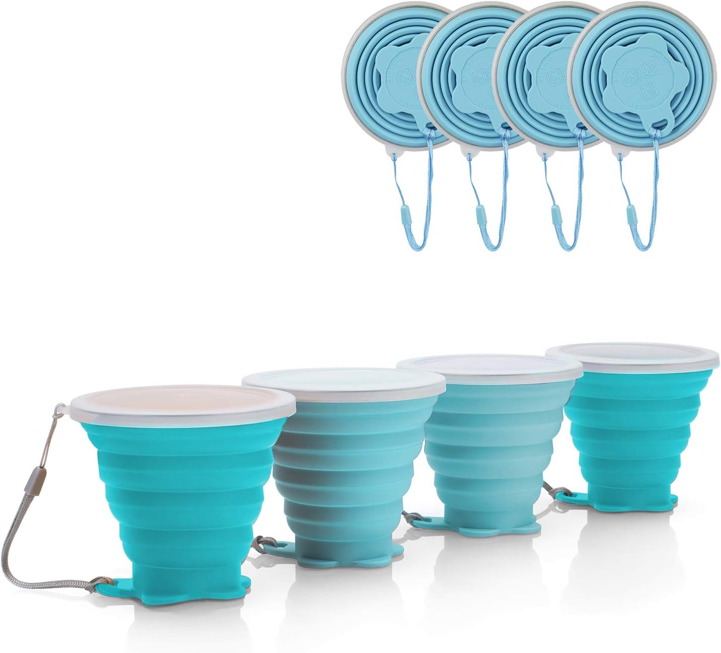 Amazon.com: Silicone Collapsible Travel Cup, 4 Pack Collapsible ...