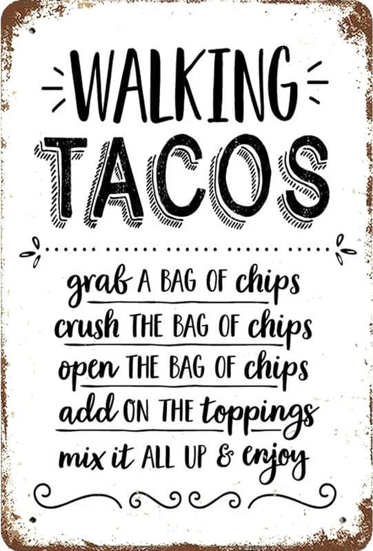 Amazon.com: Funny Yard Sign Outdoors Warning Signs Walking Tacos Taco ...