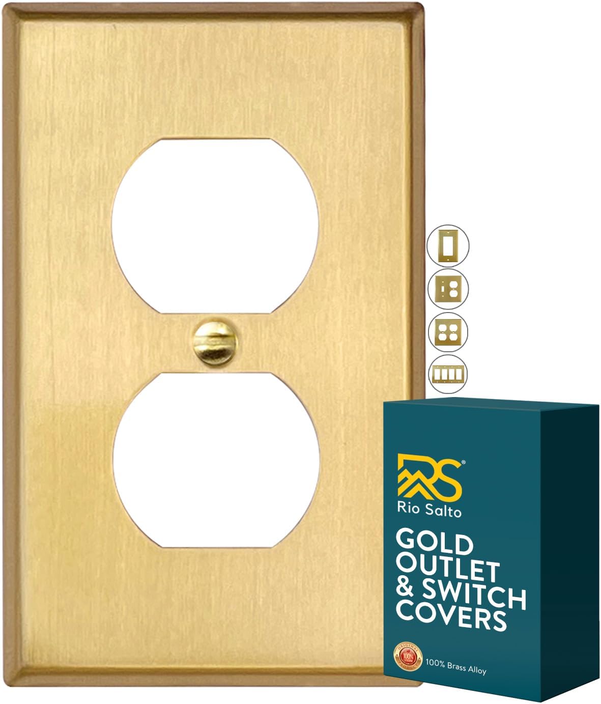 Rio Salto BRASS Metal Gold Outlet Cover Duplex or Light Switch Cover ...