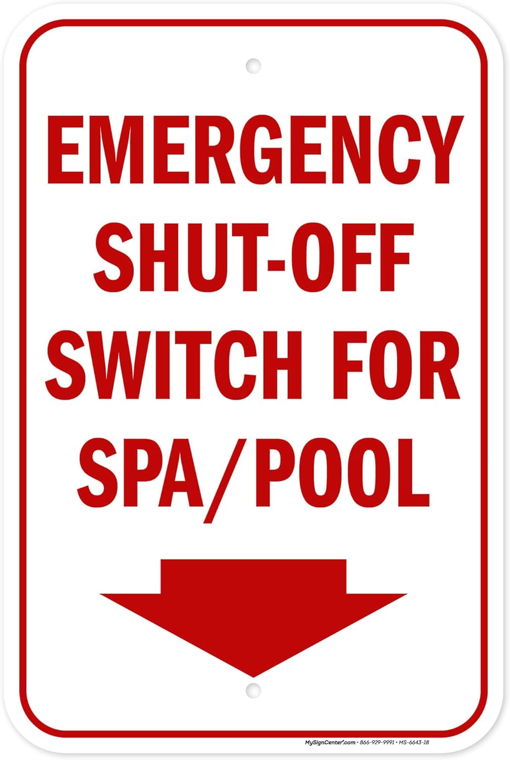 Amazon.com: Emergency Shut Off Switch for Spa and Pool Sign, Pool ...