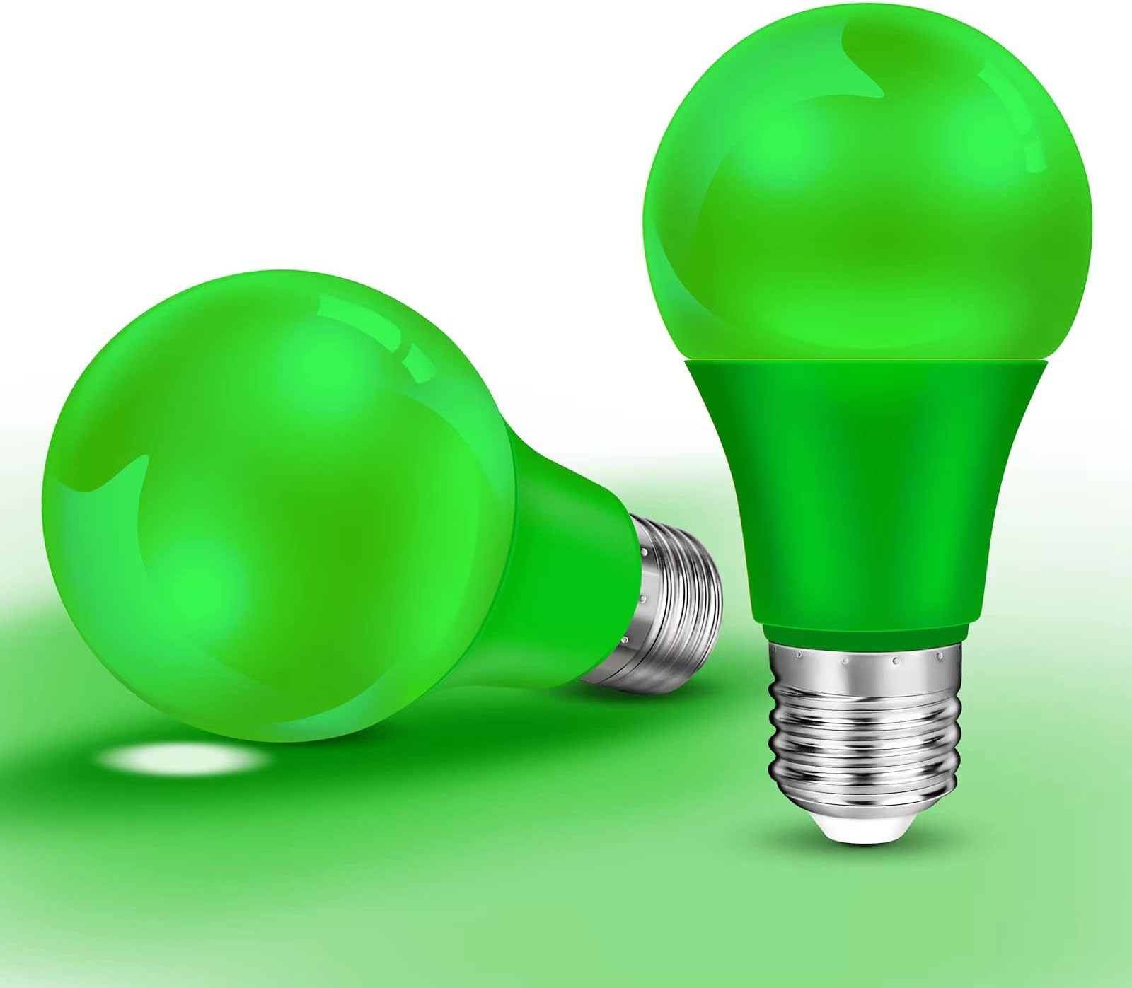 2-Pack Green Light Bulb Christmas Light Bulbs, 9W (60W Equivalent) LED ...