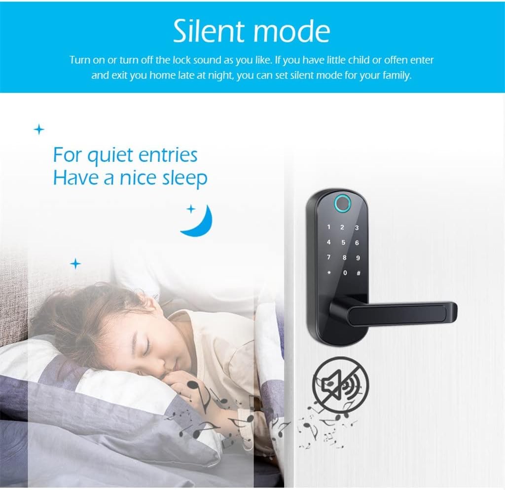 Amazon.com: XDCLK Smart Electronic Lock Fingerprint Door Lock Security ...