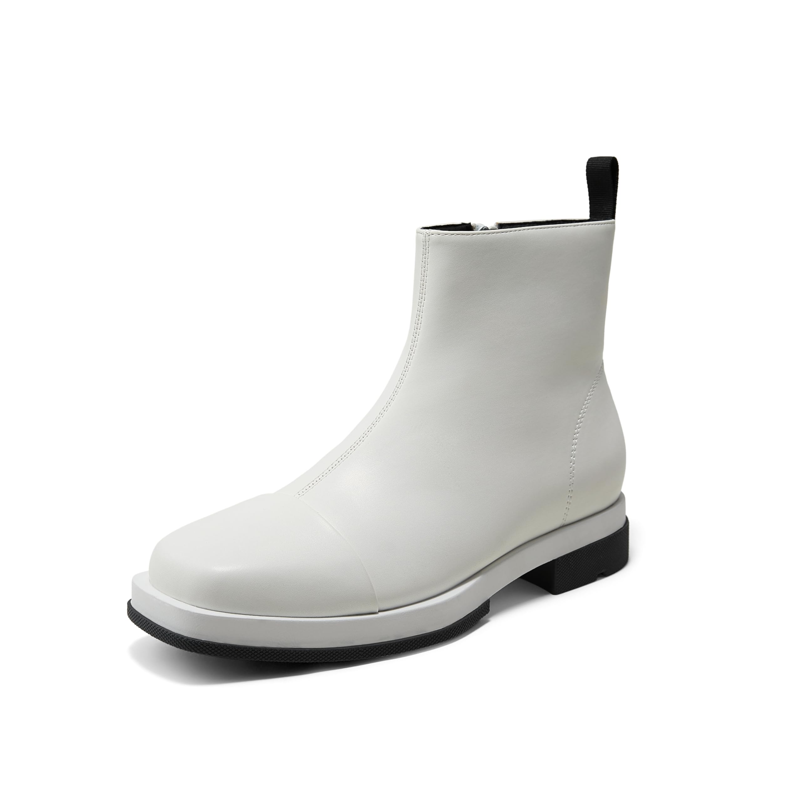 Snapklik.com : Womens Ankle Boots Square Toe Low Heel Booties Leather ...