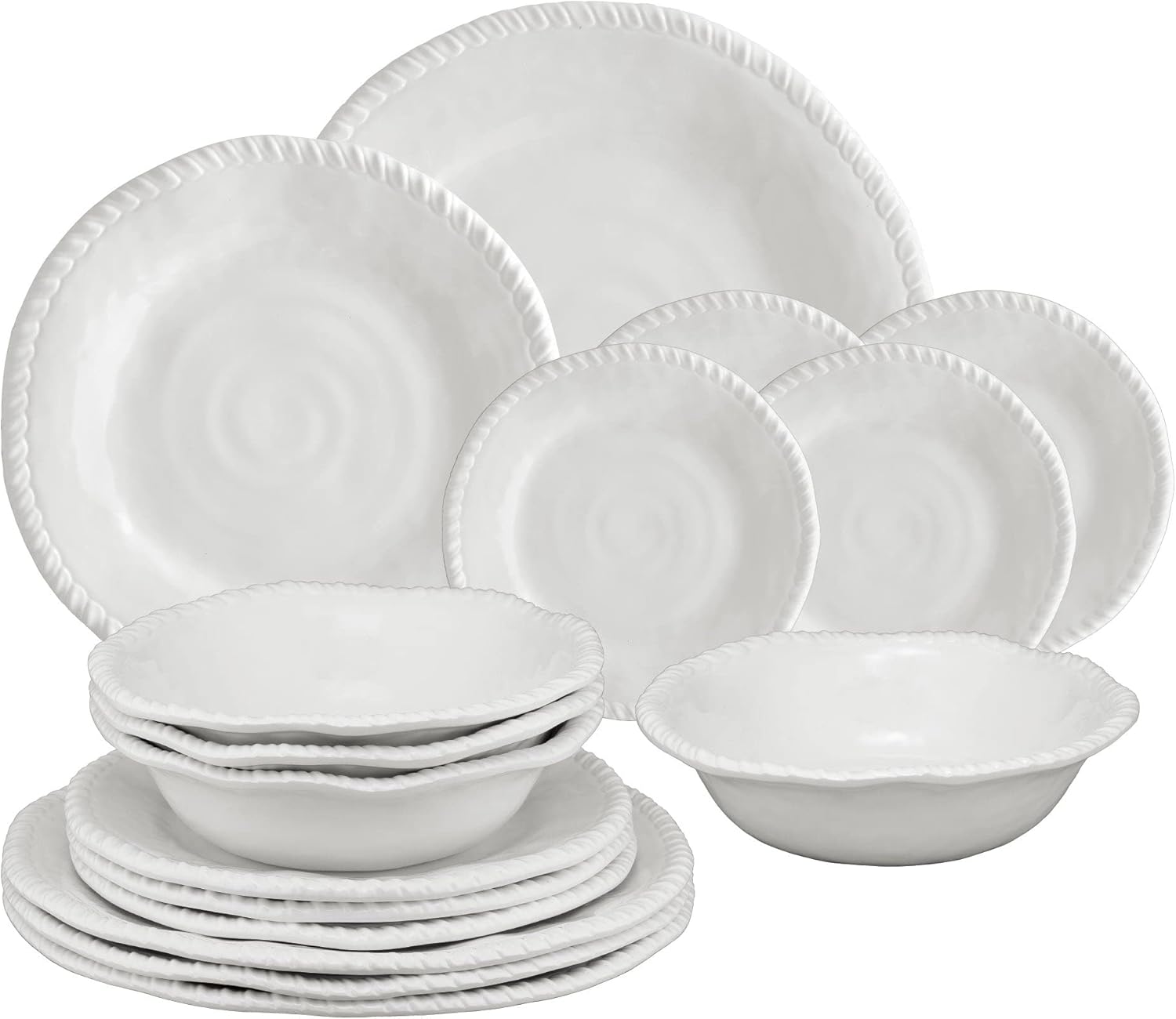 Amazon.com | UPware 16-Piece Melamine Dinnerware Set, Includes Dinner ...
