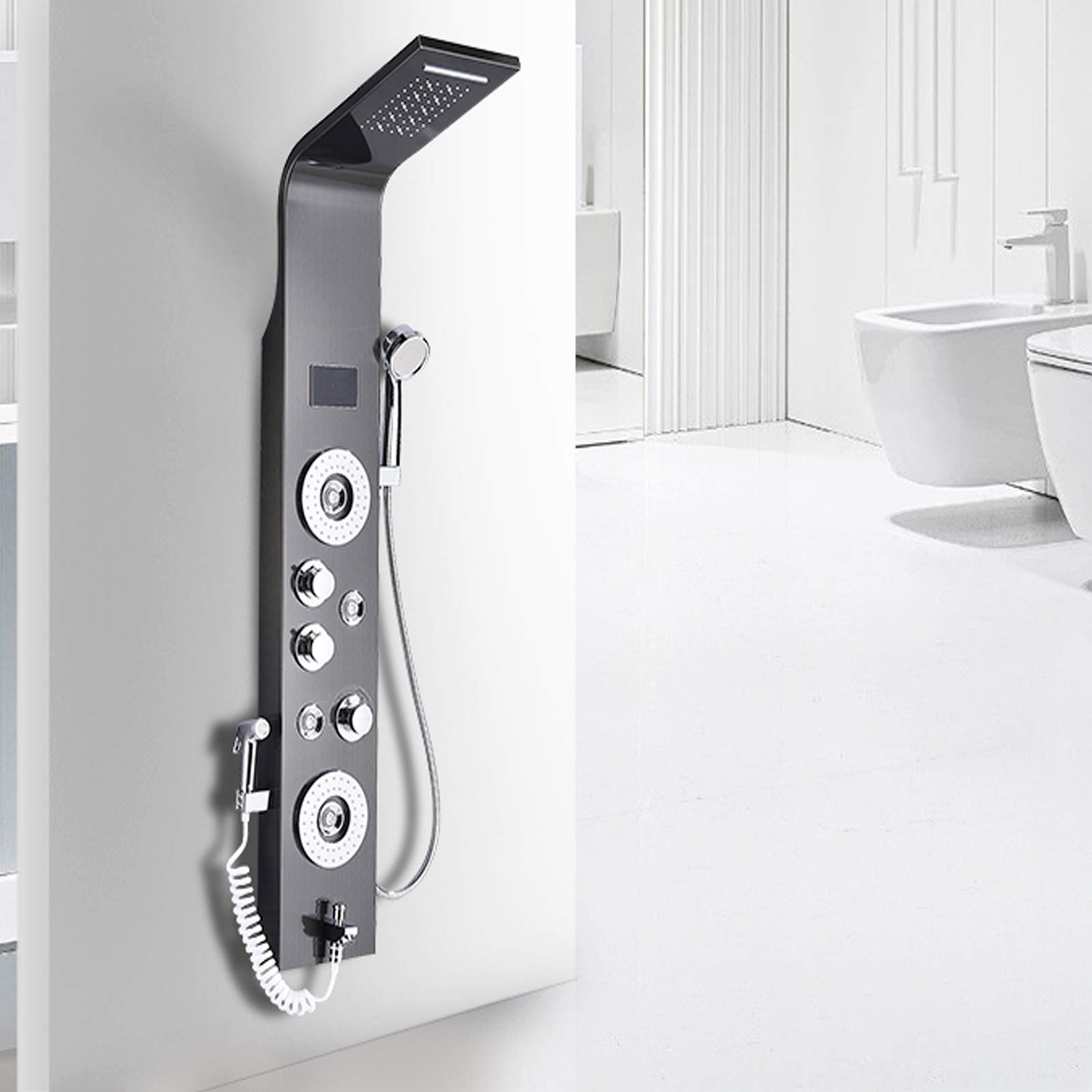 Buy Suguword LED Shower Panel Tower System Rainfall Shower Head System ...