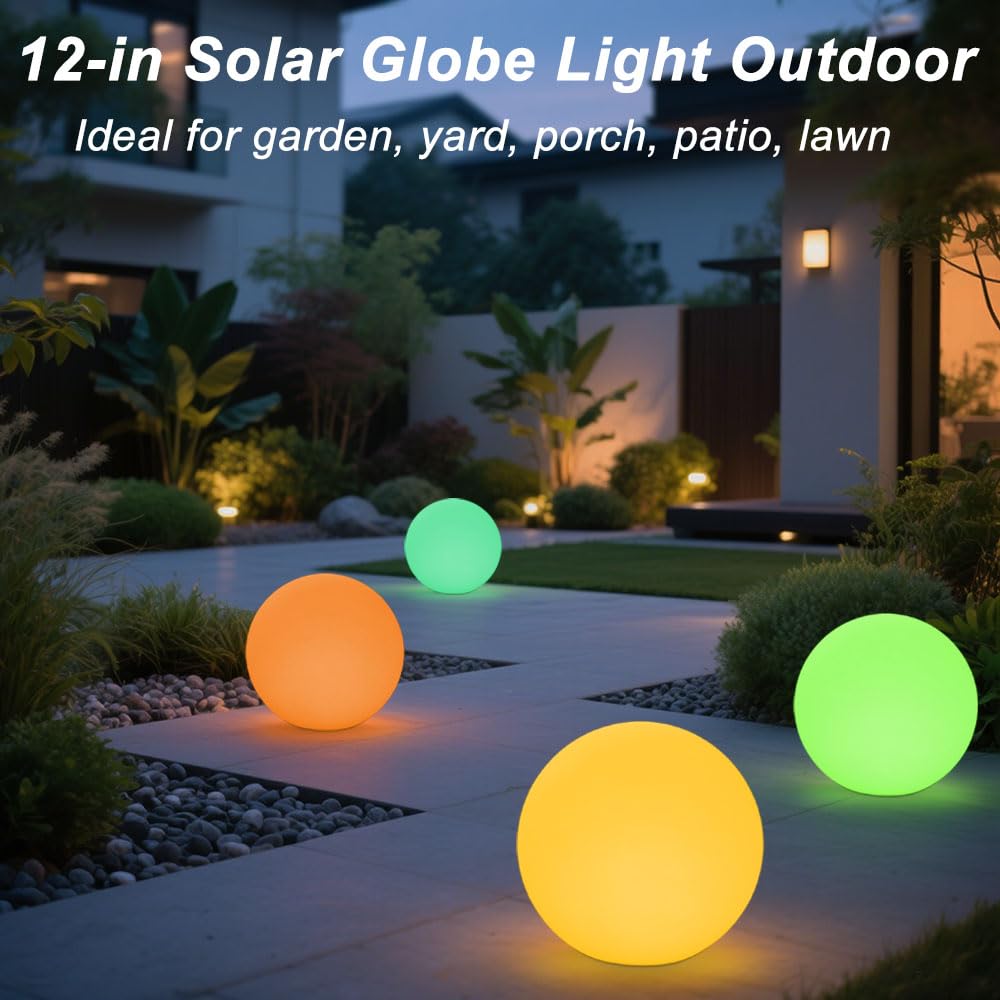 Outdoor Color Changing Balls Solar Led Glow Globe Light Outdoor IP68