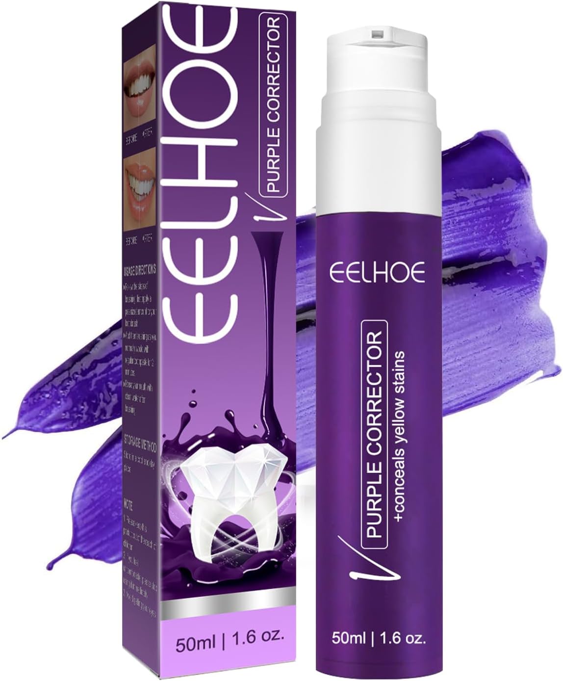 Amazon.com : Color Corrector Purple Toothpaste - Purple Toothpaste for ...