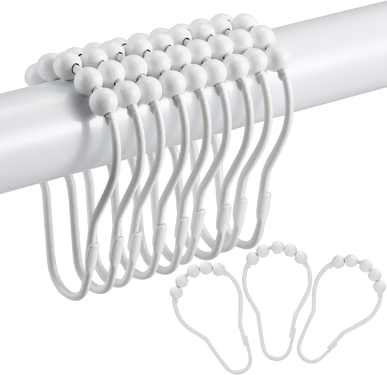 Amazon.com: Top-Spring Shower Curtain Rings, Drop Shaped Plastic Shower ...