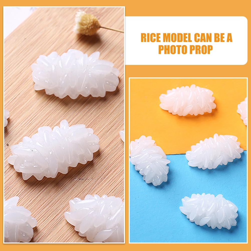 Snapklik.com : Simulation White Rice, 20 Pieces Simulation Food Toy ...