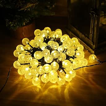 Bulb Solar Crystal Ball, Bubble Light String, Waterproof Solar Outdoor ...