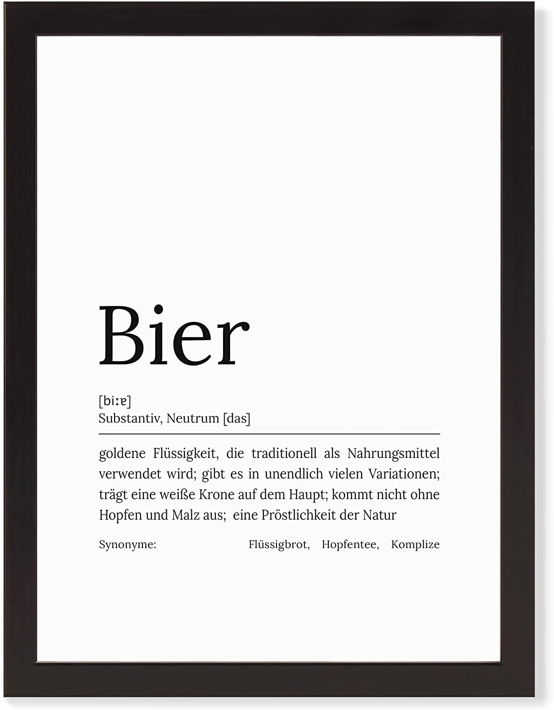 Amazon.de: Sellerrocket Bier Poster Definition – Bild mit Rahmen – Din ...