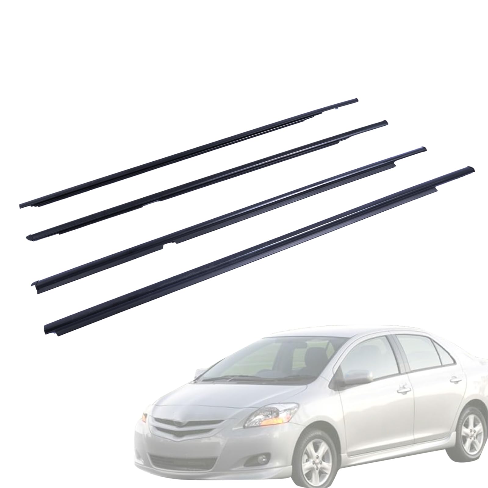 4 Pcs Outer Door Glass Weatherstrip Moulding Compatible with Toyota ...