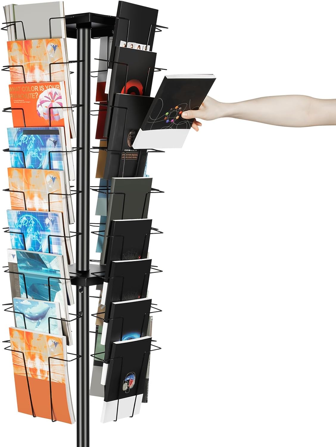 Amazon.com : Irlkavyot 360° Rotating Magazine & Brochure Display Rack ...