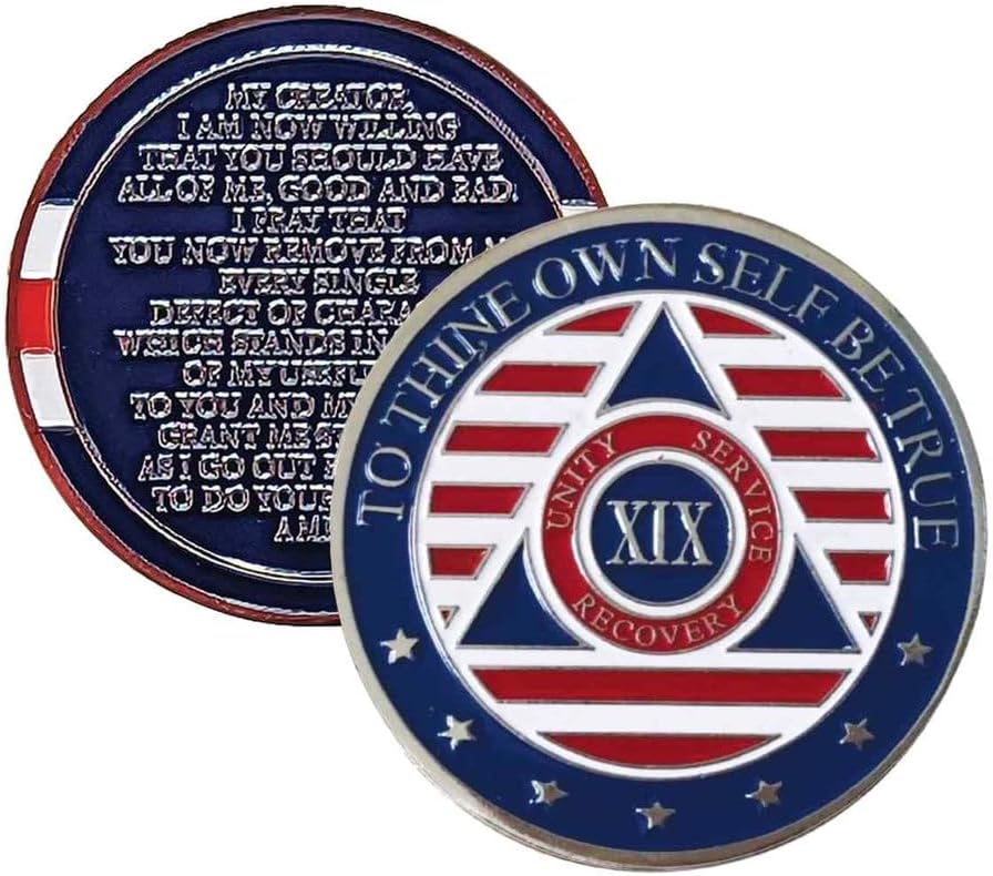 Amazon.com : Stars and Stripes Alcoholics Anonymous Chip with 7th Step ...