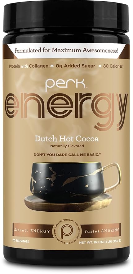 Amazon.com : Perk Energy Drink Mix (Dutch Hot Cocoa) 20 Servings ...
