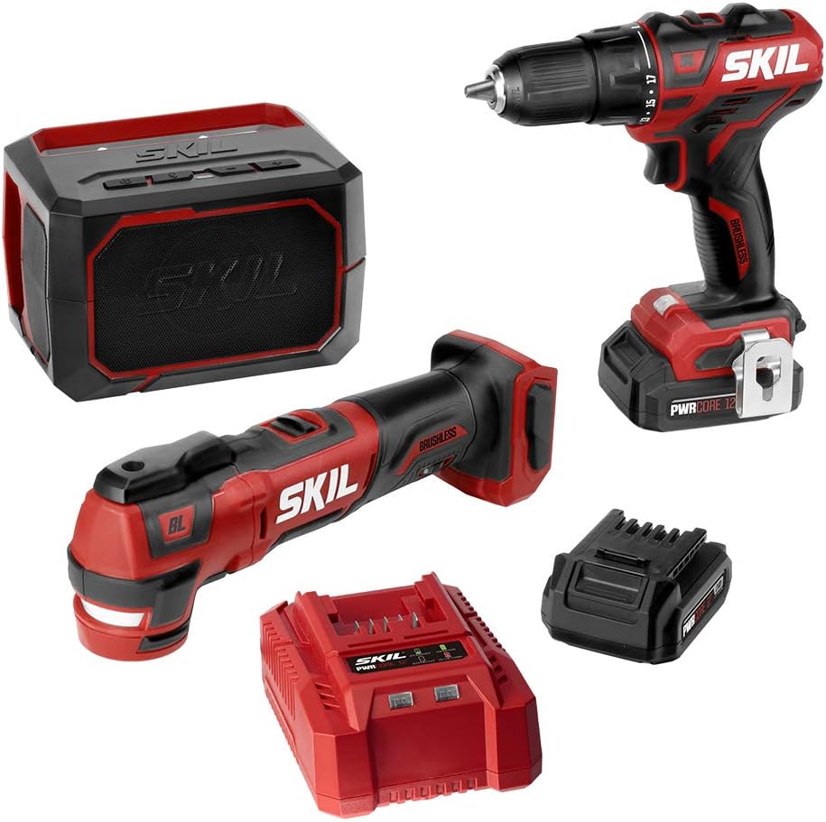 Skil CB738701 12V PWRCore 12 Lithium-Ion Brushless 1/2 in. Cordless 3 ...