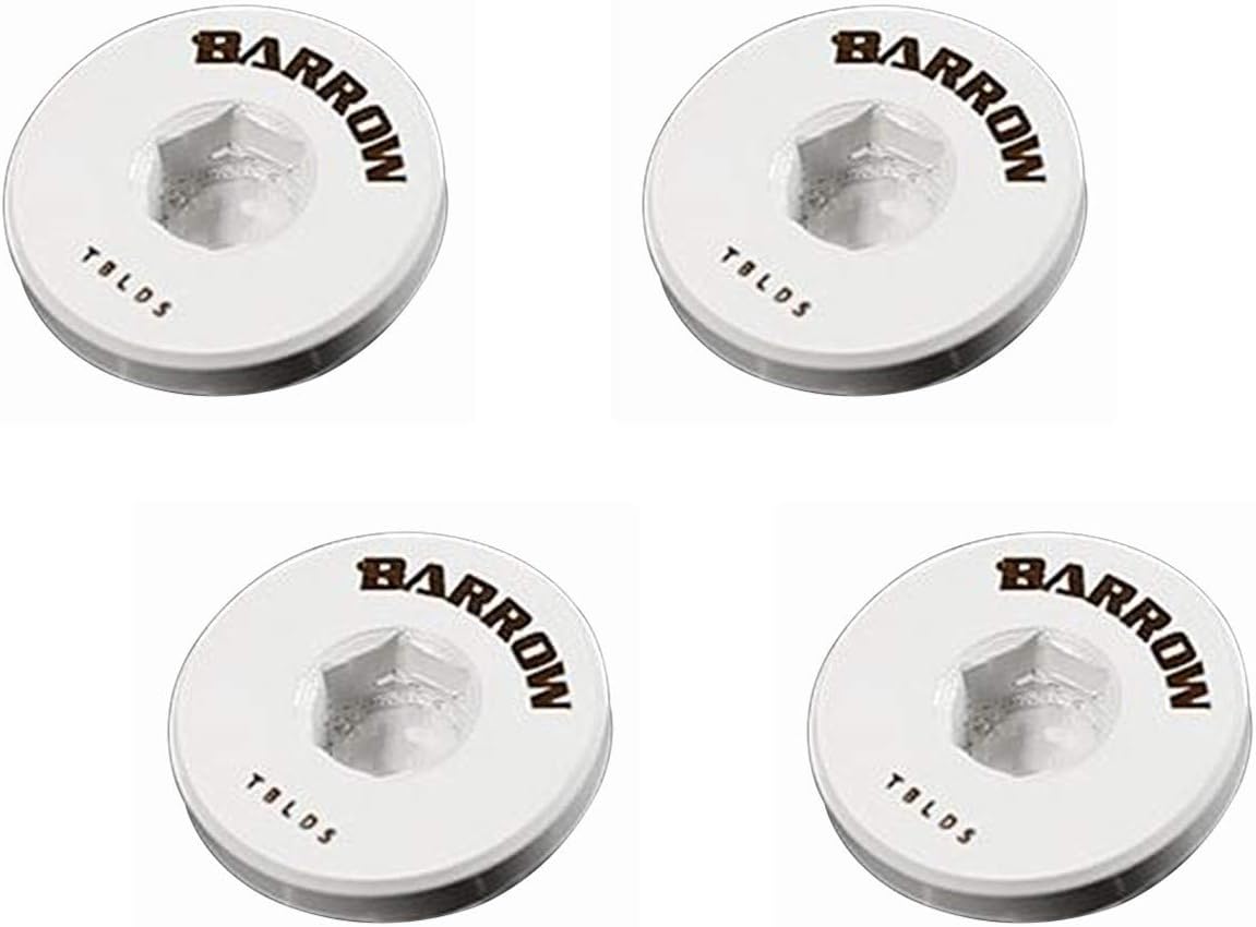 Barrow G1/4" Thin Stop Plug Fitting, Internal Hex Socket, White, 4-pack ...