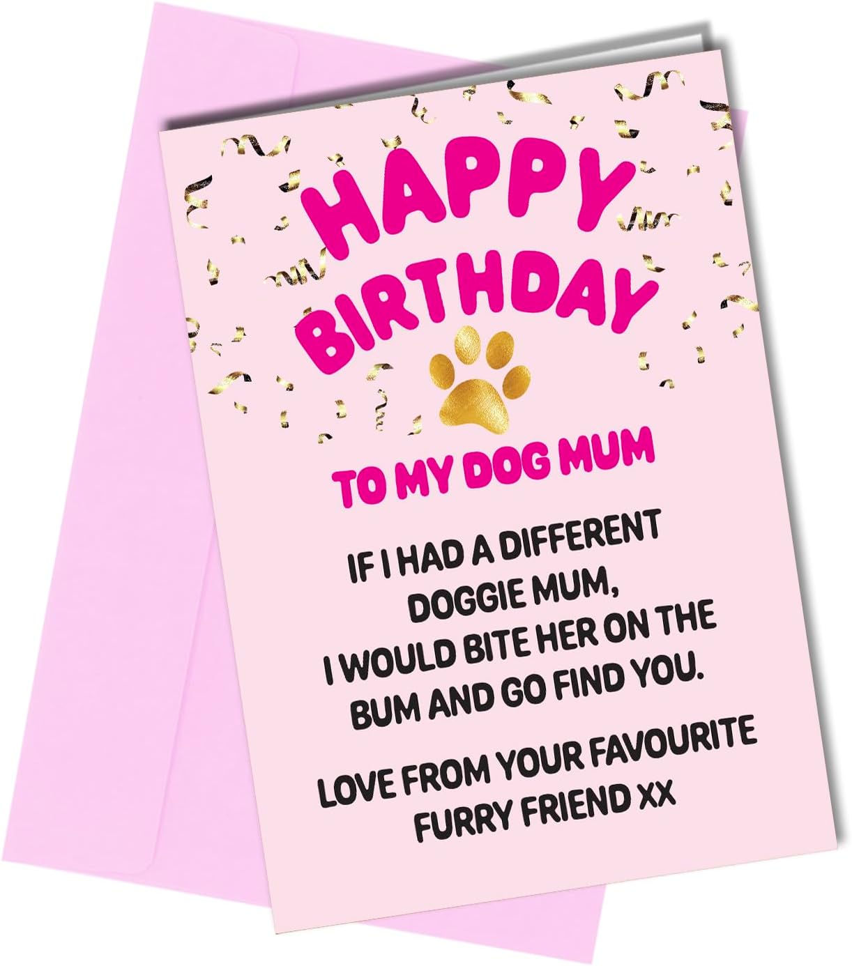 Funny Happy Birthday Card from The Dog Pet Theme Pawfect for Mum - for ...