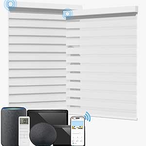 Amazon.com: MYshade Custom Smart Zebra Blinds Compatible with Alexa Light Filtering Motorized ...