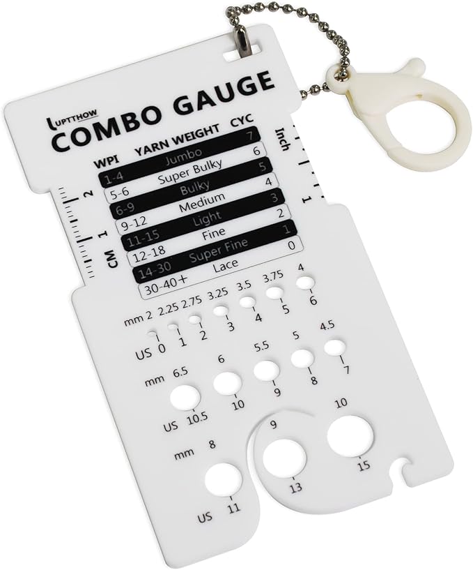 Amazon.com: UPTTHOW Knitting Needle Gauge Spinning Control Card ...