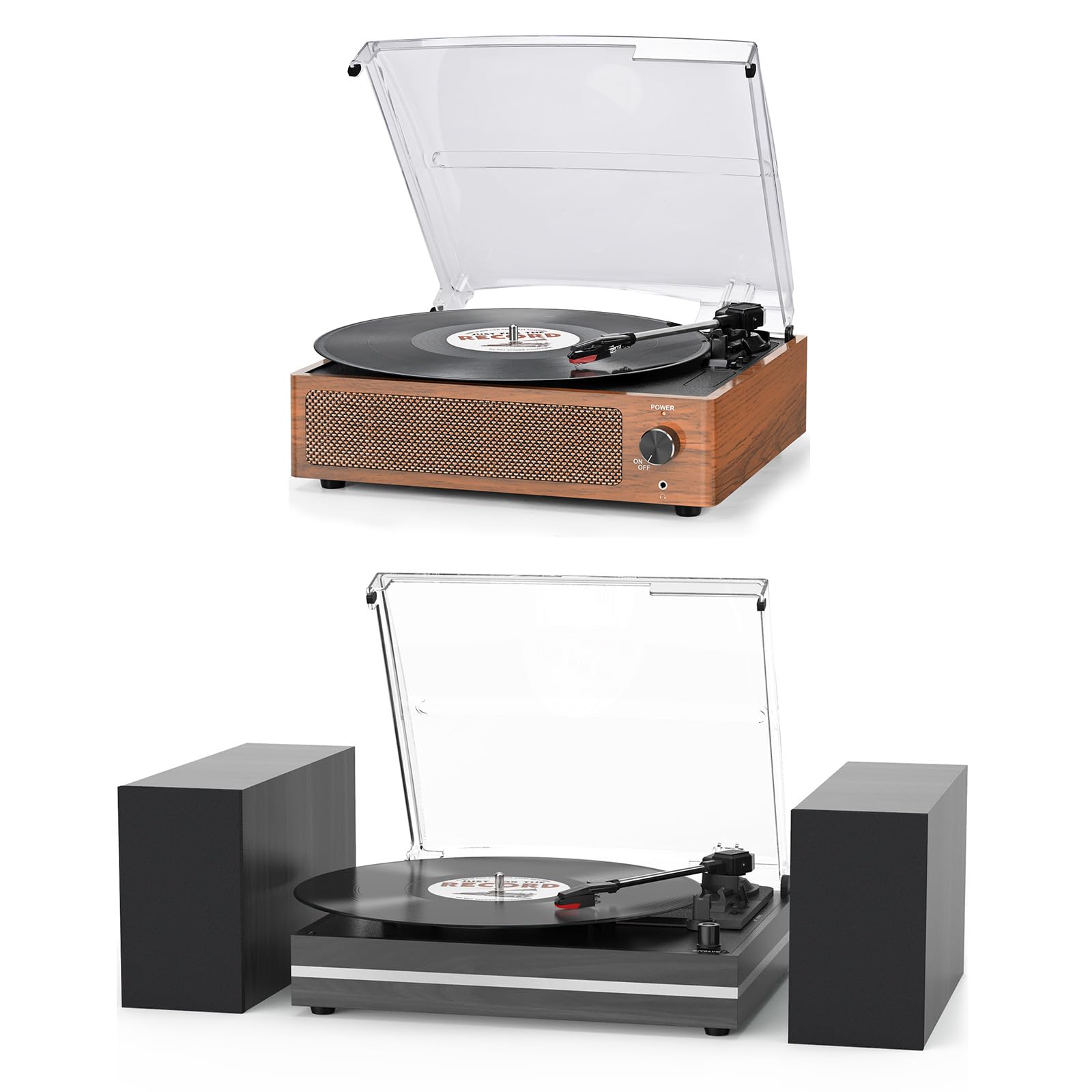 Amazon.com: Record Player with Two Speakers for Beginners and Turntable ...