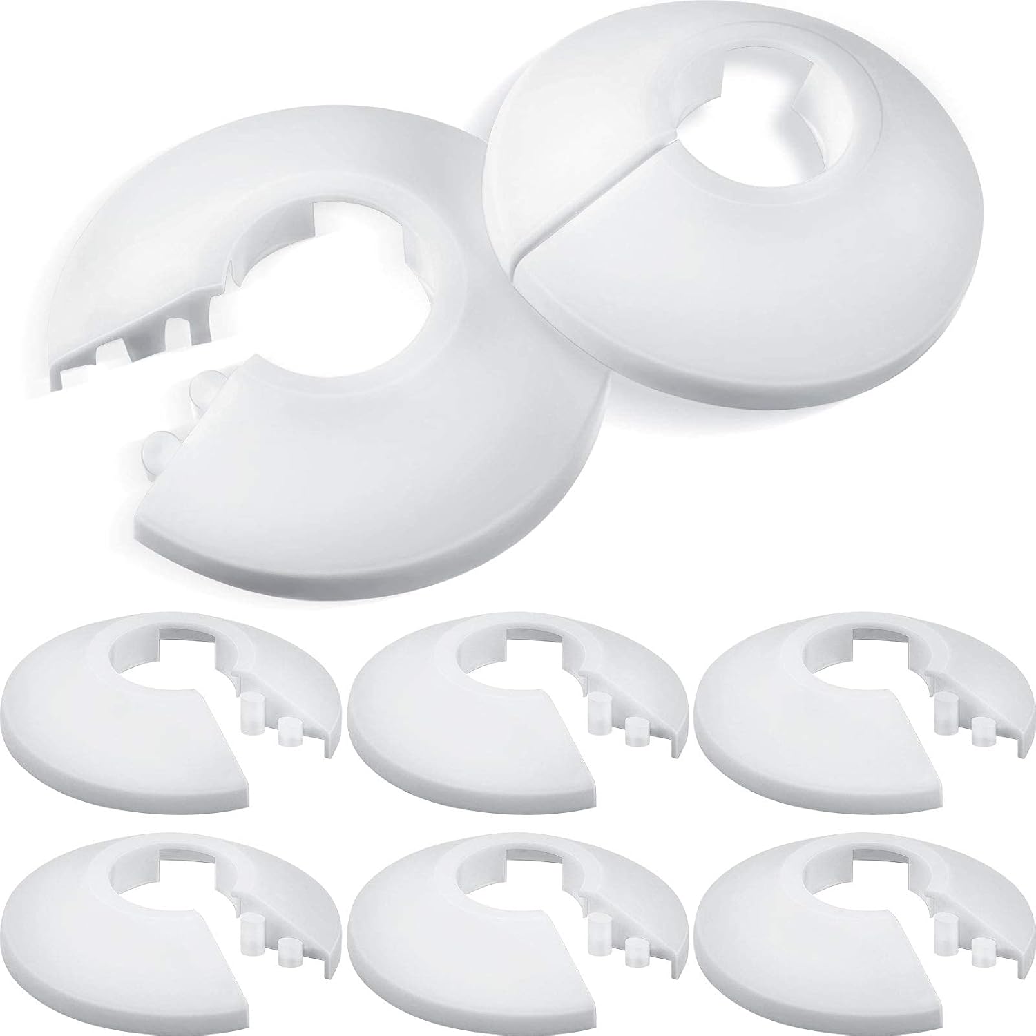 8 Pieces Radiator Pipe White Cover White Plastic Pipe Collars Pipe ...