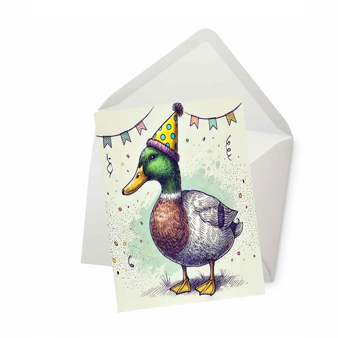 Amazon.com : PICTURE THIS PRINTS Mallard Duck Birthday Card, Funny Duck ...