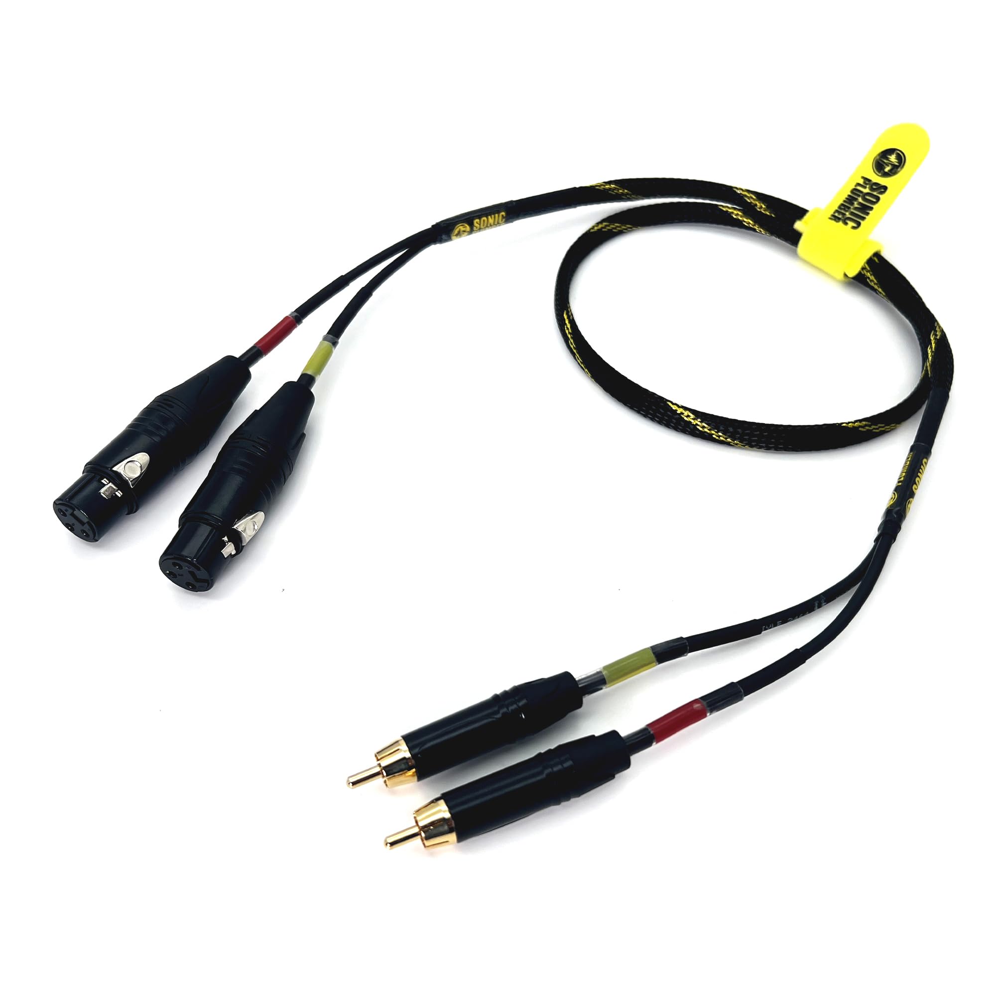 Sonic Plumber Stereo Pair XLR Female to RCA Cable with Cable Tie ...