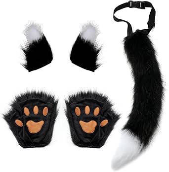 Amazon.com: Saturfun Furry Fox Costume Kit: Adjustable Tail & Paw ...