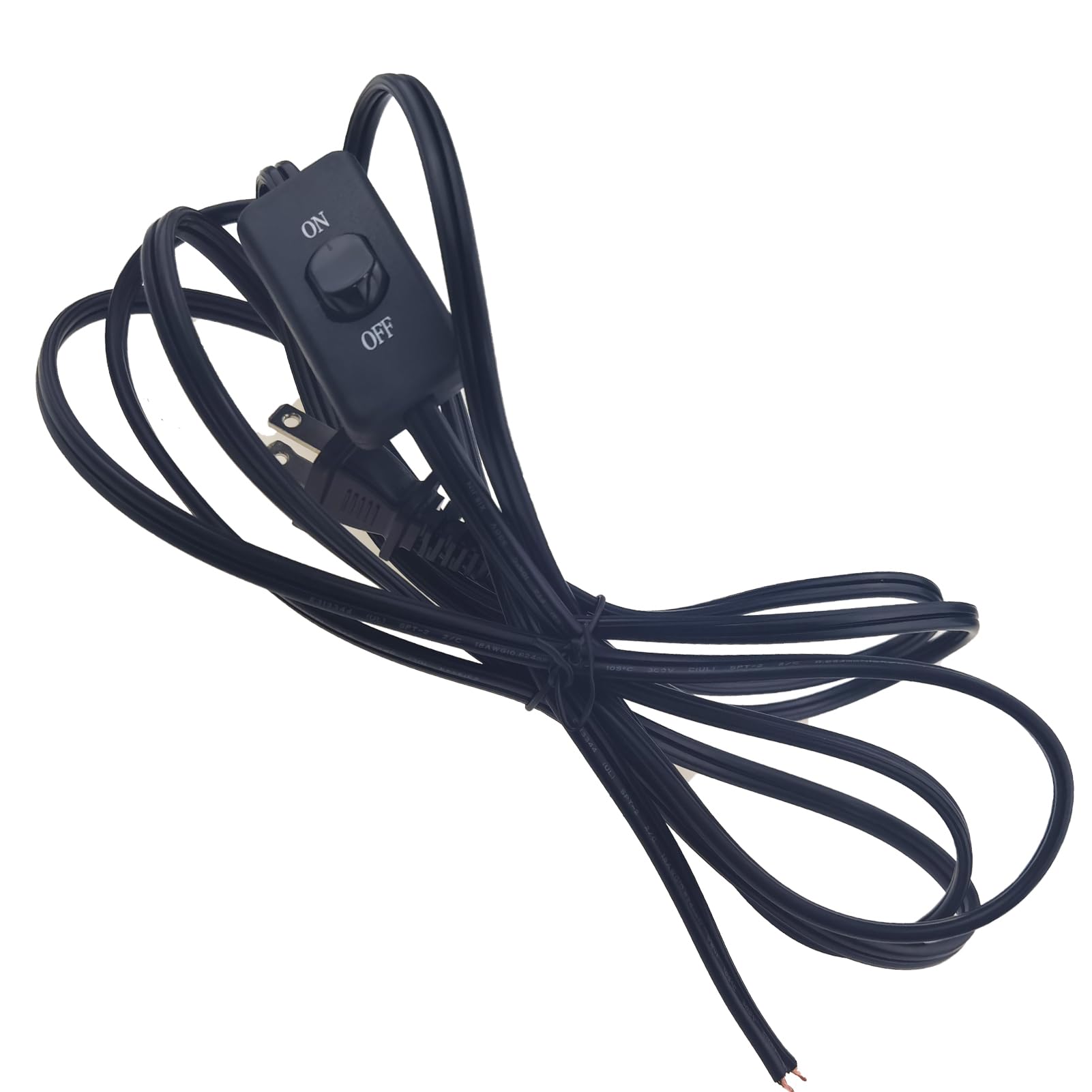 Amazon.com: 10 Feet Lamp Cord with Switch,1 Pack 2 Prong 18AWG Light ...