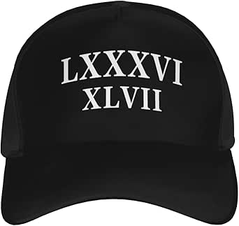 86 47 Roman Numerals Lxxxvi XLVII 8647 Hat Adjustable Snapback Athletic ...