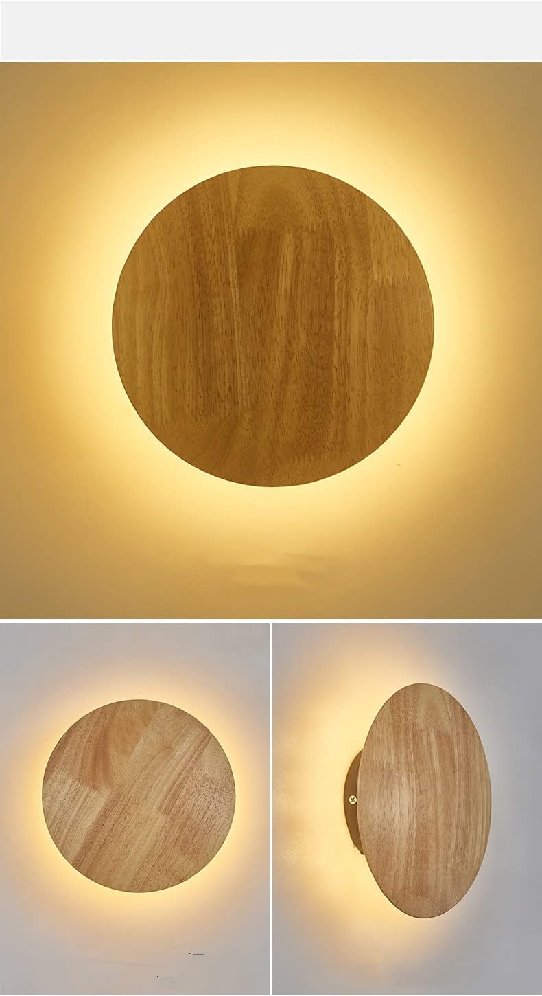 VinTopsh 3 Pack Round Warm White LED Wall Sconce Lighting Lamps Indoor ...