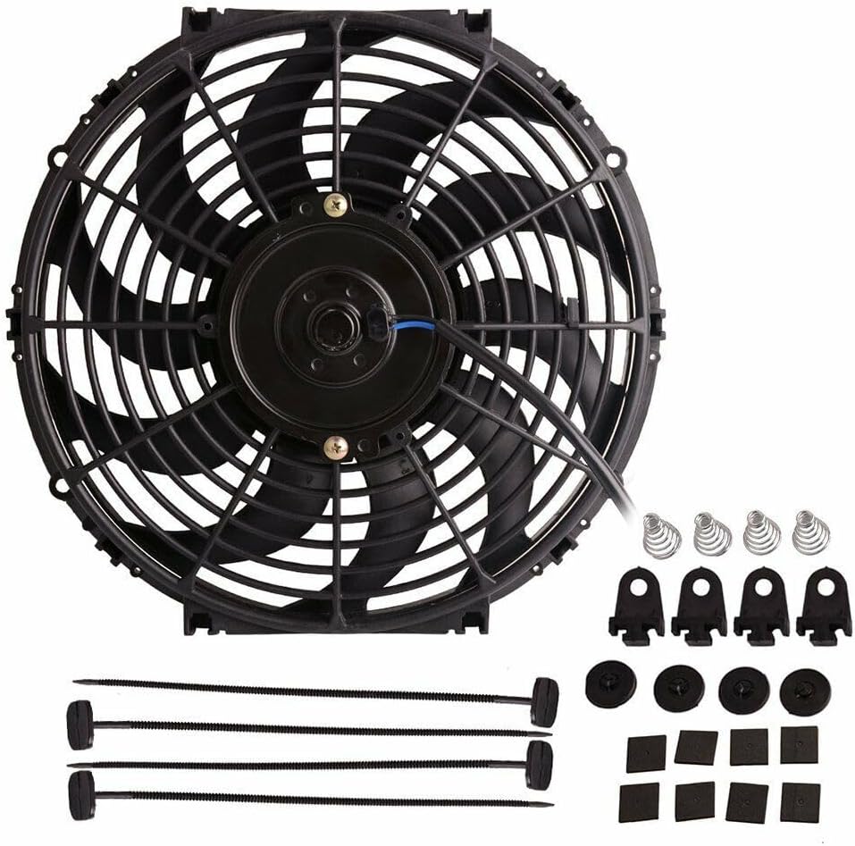 Amazon.com: 12 inch 12V 90W Slim Electric Fan for Auto Radiator Cooling ...